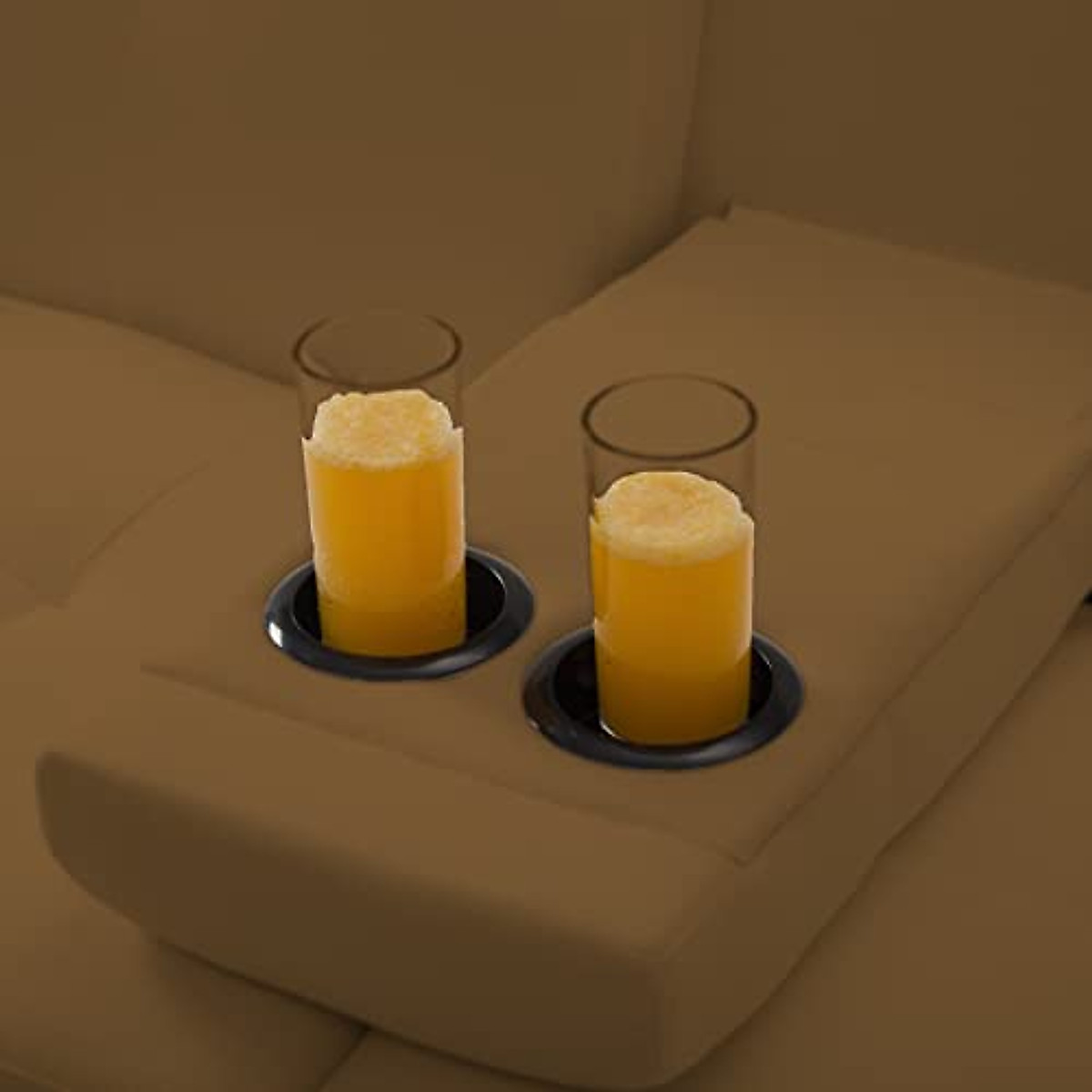 YUNLife&Home Upholstery Futon Sofa Loveseat Convertible Sleeper Couch Bed Daybed,Folding Recliner Sofá with 2 Cup Holders,Removable Soft Pillow-Top Armrest,3 Angles,Easy to Assemble for Living Room