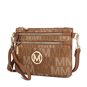 MKF 2 in 1 Crossbody Bags for Women, Wristlet Purse - Ladys Small PU Leather Messenger Handbag - Adjustable Strap White