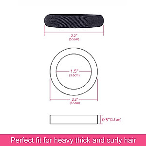J-MEE Thick Hair Ties Hair bands No Break Ponytail Holders for Thick Heavy and Curly Hair (Hair ties 5 Black)