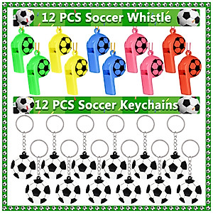 Soccer Party Favors Set 80 PCS Soccer Toys Whistle Fidget Spinner Silicone Bracelet Tattoo Stickers Eraser Keychains for Soccer Theme Birthday Party Goodie Bags Fillers Sports Party Supplies