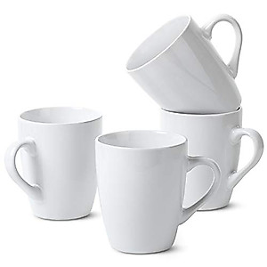 BTaT- White Coffee Mugs, Set of 4, 12oz, Coffee Mug Set, Christmas Coffee Mugs, Hot Chocolate Mugs, Ceramic Mugs, Large Mugs for Coffee, Set of Mugs, Hot Cocoa Mugs, Mug Sets, Mother's Day Gift