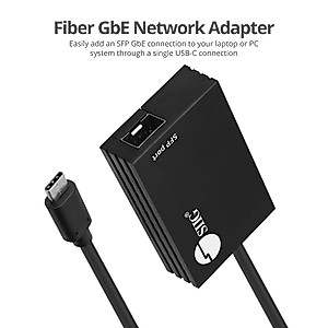 SIIG USB-C to Fiber Optic Adapter, 1000Base-SX/LX Compatible, Full/Half Duplex, Wake-on-LAN, LPM Power Saving