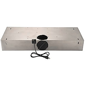 Slim Under Cabinet Range Hood in Stainless Steel, 36 Inch, Ducted Ductless Convertible Kitchen Hood, Dual-motor Exhaust Fan, Top and Rear Vent, 3-Speed, LED Lights, HTH HTHOMEPROD