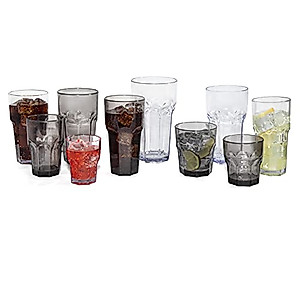 Carlisle FoodService Products Louis Clear Tumbler Short Glass for Restaurants, Catering, Kitchens, Plastic, 6 Ounces, Clear
