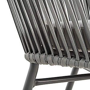 SAFAVIEH Outdoor Collection Stefano Grey Stackable Rope Chair (Set of 2)