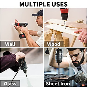 HPHOPE 10Pcs Masonry Drill Bits Set - Concrete Drill Bit Set for Tile, Brick, Glass, Plastic and Wood, Tungsten Carbide Tip Work with Ceramic Tile, Wall Mirror, Paver on Concrete or Brick Wall