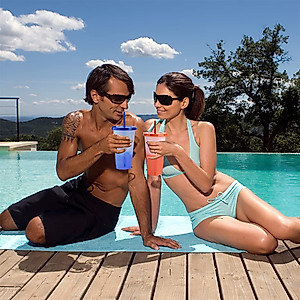 20 Pack Color Changing Cups with Lids and Straws 24 oz Reusable Cups Bulk Tumblers Color Changing Tumbler Cold Cups with Lids Plastic Tumblers Tall Iced Cold Coffee Cups Party Cups for Kids Adults