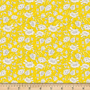 Art Gallery Fabrics Art Gallery Wonderful Things Blooming Brook Sol Fabric, Yellow