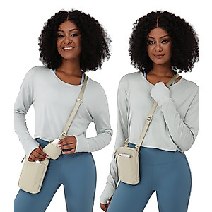 ODODOS Unisex Crossbody Bag with Removable Small Pouch Adjustable Belt Bag for Cell Phone Travel Workout Running Hiking, Charcoal