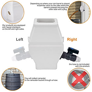 Tintsabo Rain Barrel Diverter Kit, Rainwater Collection System with Rain Barrel Spigot, Rain Barrel Diverter Fits for 2x3 or 3x4 Inch Downspout Diverter, Filtering Large Debris