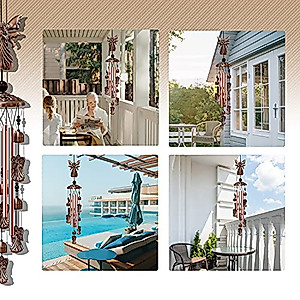 Angel Wind Chimes Outdoor, Waterproof Brass Retro Windchimes with 4 Aluminum Tubes, Wind Bells Memorial Wind Chime Mom's Gift for Home Garden, Yard, Patio Decor (Angel)