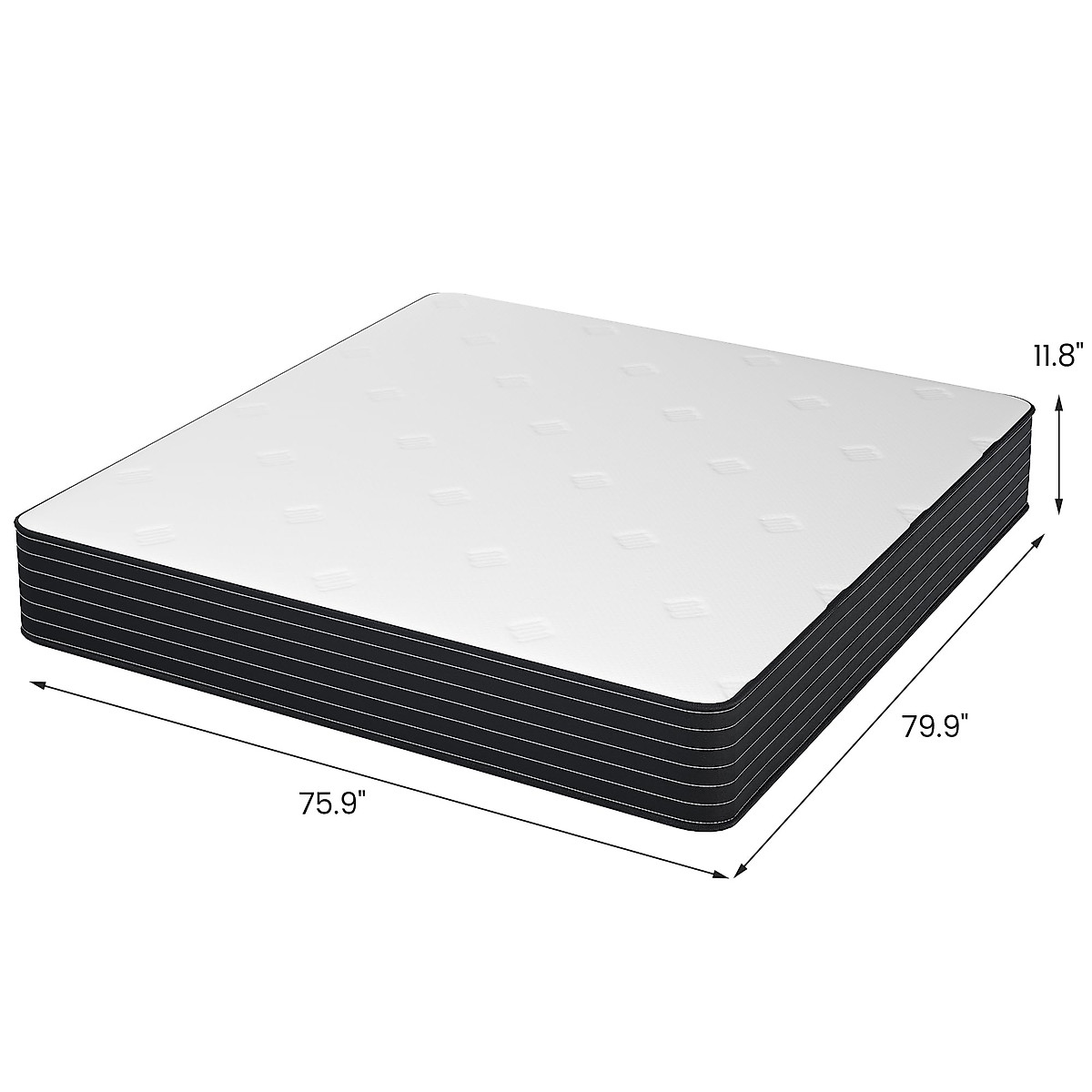 anwickjeff 𝟭𝟮'' 𝗞𝗶𝗻𝗴 𝘀𝗶𝘇𝗲 𝗠𝗮𝘁𝘁𝗿𝗲𝘀𝘀, New Memory Foam Hybrid King Mattresses in a Box,Individual Pocket Spring Breathable Comfortable for Sleep Supportive and Pressure Relief
