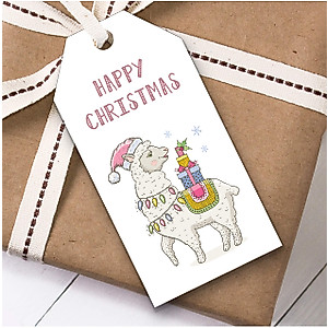Jolly Llama Christmas Gift Tags (Present Favor Labels)