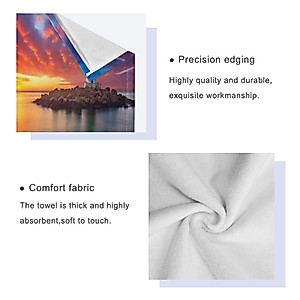 Flradish Lighthouse Towels 3 Pack Bath Towels for Bathroom Set Soft Cotton Highly Absorbent Lightweight & Quickdry Towel Set 1 Bath Towel,1 Hand Towel,1 Washclothe