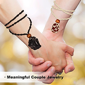 4 Pieces Crystal Necklace Holder Empty Stone Crystal Holder Adjustable Rope Necklace Cord Quartz Crystal Raw Stone Necklace Cord Handmade Woven Netted Cage(Black, Brown, Beige, Orange, Medium)