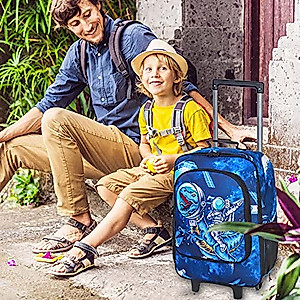 KLFVB Kids Luggage for Boys, Cute Dinosaur Rolling Wheels Suitcase for Toddler, Children Travel Carry on Suitcase