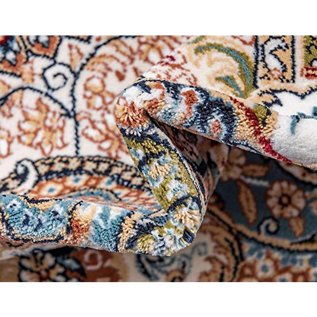 Unique Loom Narenj Collection Classic Traditional Medallion Textured Design Area Rug, 8 x 10 ft, Ivory/Tan