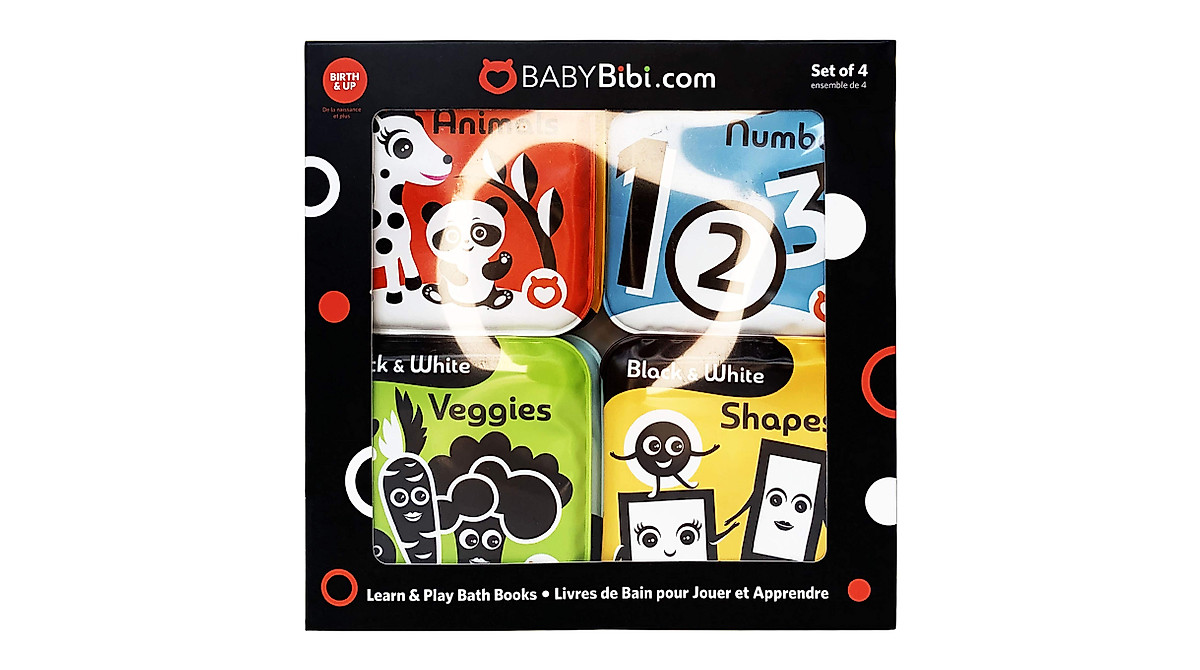Floating Baby Bath Books - Waterproof Black & White Bath Books for Toddlers