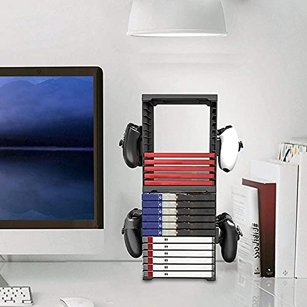 Game Disk Rack/Headset Hanger and Controller Organizer Stand Universal Multifunctional Storage Bracket