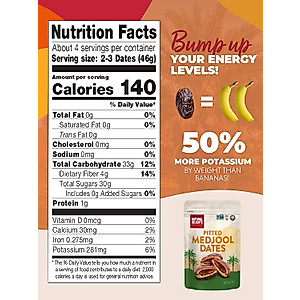 Natural Delights Medjool Dates – Large & Plump Pitted Dates Medjool, Non-GMO Verified, Pesticide Free, Naturally Sweet Fruit Snack, Perfect for On-the-Go - Medjool Dates Pitted, 8 oz Bag