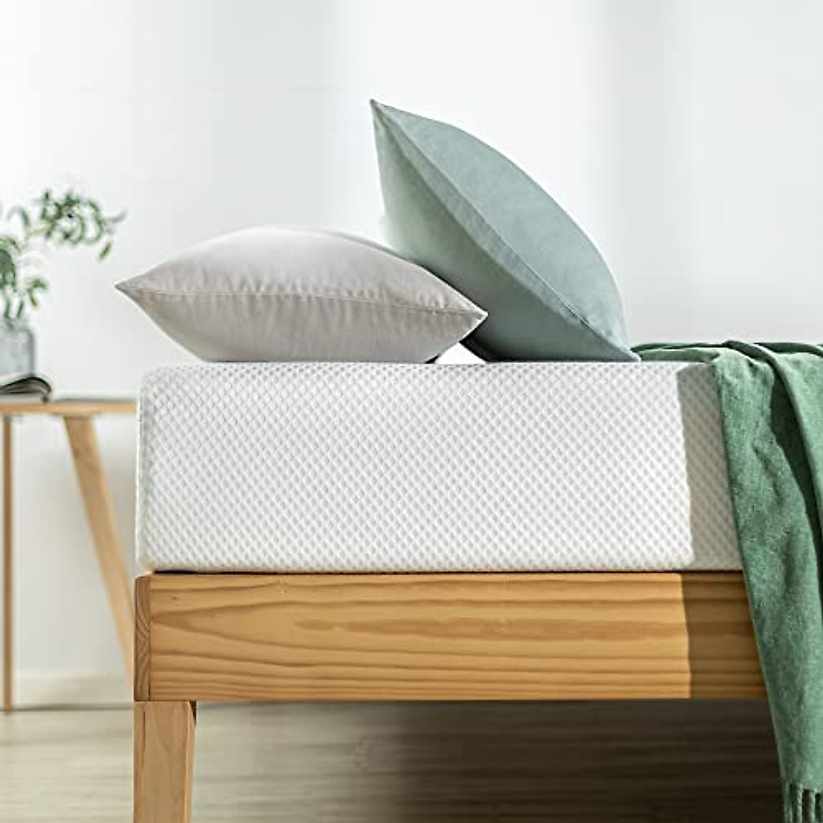 Zinus 8 Inch Green Tea Aspire Memory Foam Mattress, Full & Joseph Metal Platforma Bed Frame/Mattress Foundation/Wood Slat Support/No Box Spring Needed/Sturdy Steel Structure, Full