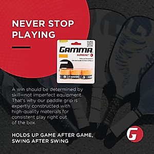 GAMMA Sports Supreme Overgrip for Tennis, Pickleball, Squash, Badminton, and Racquetball Racquets, 3-Pack, Orange