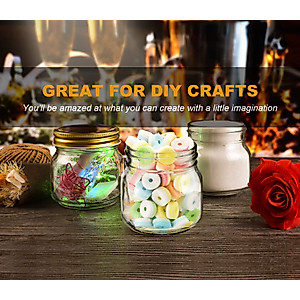 Rainforce Mason Jars 8 oz 30 Pack- Small Mason Jars With Gold Lids -1/4 Quart Canning Jars| Storage Pickling Jars For Jelly, Jam, Honey, Pickles - Spice Glass Jars - With 30 Chalkboard Labels