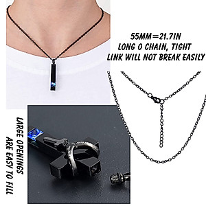 weikui 3 Pieces Heart Cross Cubic Urn Necklace for Ashes for Men Women Cremation Jewelry Crystal Memorial Locket Ashes Pendant Family Keepsake Sharing Jewelry Set (3 Black Pendants - Purple)