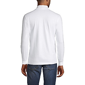 Lands' End Mens Long Sleeve Super-T Mockneck White Regular Medium