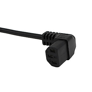 Toptekits IEC 320 90 Degree C13 3-Pin Female to C14 3-Pin Male PDU UPS Power Supply Extension Cord,IEC C14 to C13 Power Cable PDU UPS Plug/Socket UP 90 Degree Wall-Mounted LCD TV(0.33ft/10cm)