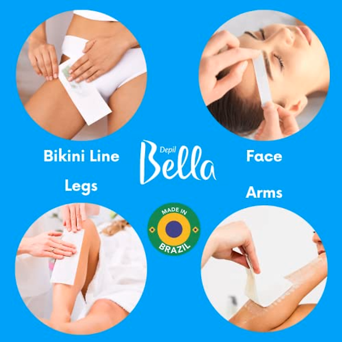 Depil Bella Non-Woven Cloth Waxing Strips | 100% Natural Fiber | For Hair Removal at Home and Professional Use (100 Strips)