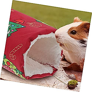 BCOATH 1pc Christmas Living Squirrel Animal Rabbit Nest Cage Tunnels Chinchillas Mice Habitats Plush Comfortable for Parrots Hut Pet Dwarf Exploration Hedgehogs Interesting Tunnel