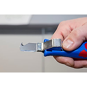 WEICON Cable Stripper No. 4-28 H/Cable Stripping Tool with Hooked Blade/Adjustable Cutting Depth/Range of 4-28 mm/100% Germany Made