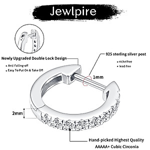 Jewlpire 925 Sterling Silver Hoop Earrings for Women, 15mm Sterling Silver Hoop Earrings Lightweight Small Hoop Earrings Huggie Earrings