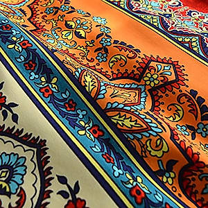 Newrara Bohemian Bedding Sets Queen 100% Brushed Cotton Boho Duvet Cover Set Stripe Sheet Sets (King)