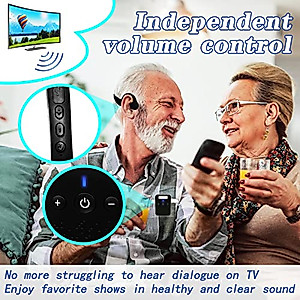 Hearing Device Assist Conversation Enhancing Hearing Impaired Wireless Listening Headset Headphones for The Eldeyly Senior Hard of Hearing Problems to Watching TV with Sound Pick-up Transmitter
