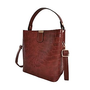 Brunwick Lane Ladies Cross Body Bag, Shoulder Bag with Adjustable Strap, Small Tote Bag. Multipurpose Bag for Women, Brown