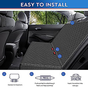 WoofKnows Dog Car Seat Cover Durable Dog Seat Cover for Back Seat Scratch Prevention Dog Hammock Protects Against Dirt Dog Seat Covers for Cars Fits for Small SUVs and Trucks 54"x 58", Black