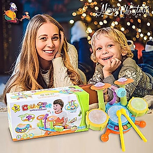 Drum Set for Toddlers 1-3, Baby Drum Set with Microphone, Kids Drum Sets for 2-5, Toddler Drum Set Toys for 1 2 3 Year Old Boy Birthday Christmas for Babies Boy Girl 6 12 18 Month