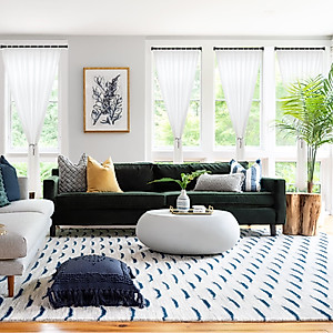 eboatop Tension Curtain Rod - Black Shower Curtain Rod - Adjustable 47 to 56 inch Spring Tension Shower Rod No Drilling Non Slip, Matte Black