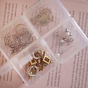 ToolTreaux Clear 4 Compartment Plastic Pop Top Storage Organizer