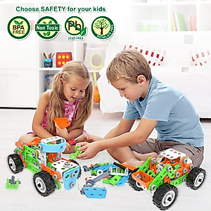 MOONTOY 218PCS STEM Toys Building Toy for Kids Ages 4-8 Boys,Birthday Gifts Game Educational Stem Projects for 5+ Year Old,Building Block Creative Stem Activities for Kids Ages 5-7 4-8 6-8 8-12 Boys