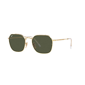 Ray-Ban RB3694 Jim Square Sunglasses, Gold/Green, 53 mm