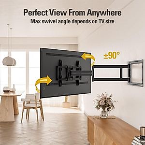 Mounting Dream Long Arm TV Wall Mount for Most 42-90 Inch TV, 40 Inch Extension TV Mount Swivel and Tilt, Full Motion Mount Fits Max VESA 800x400mm, 150 lbs. Loading, 16”,18”, 24” Studs