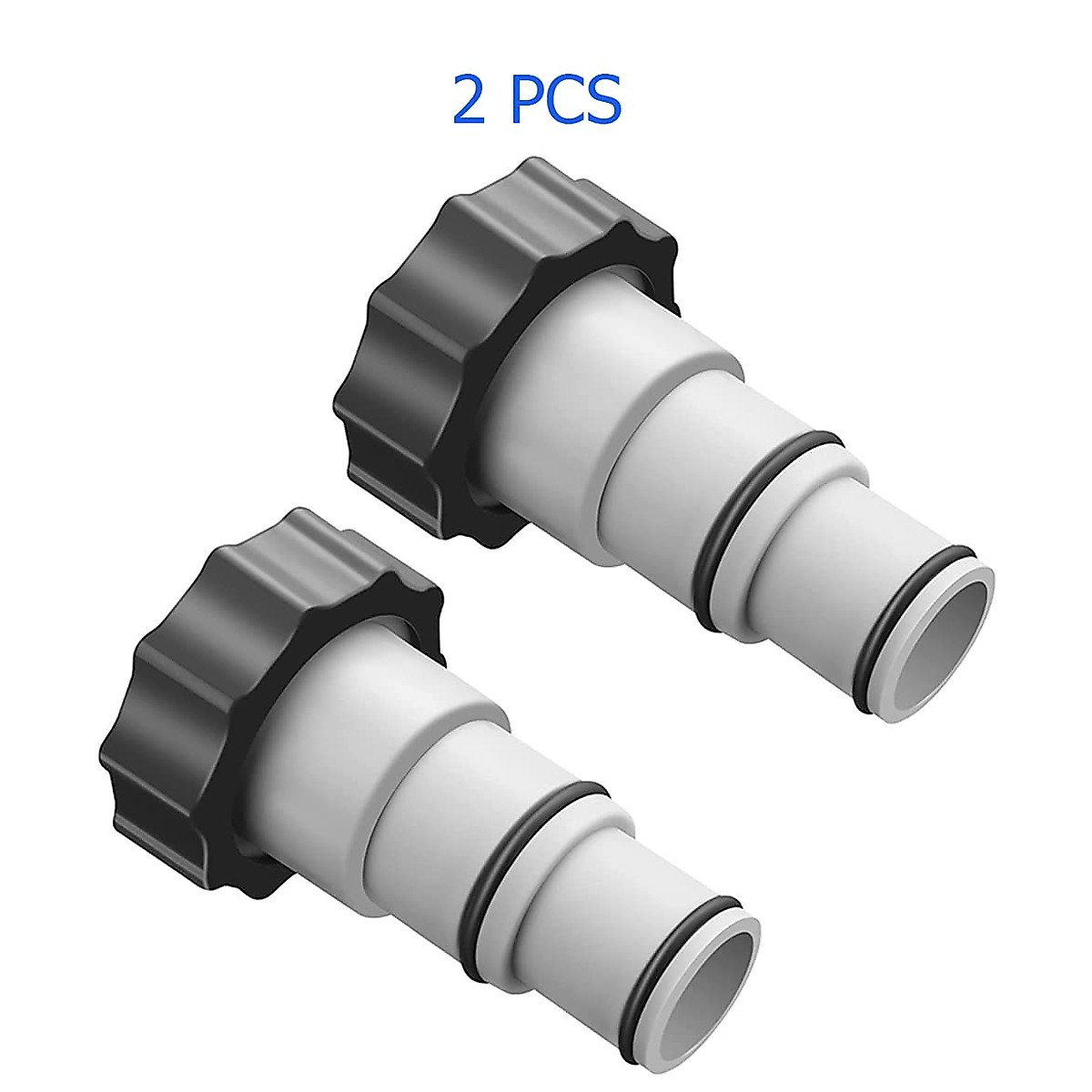 YMHYJY Replacement Hose Adapter w/Collar for Intex Above Ground Swimming Pool, 1.5" to 1.25" Hose Adapter for Threaded Pumps (2 Pieces)