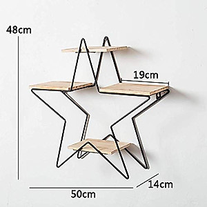 PIBM Stylish Simplicity Shelf Wall Mounted Floating Rack Shelves Living Room Multifunction Decoration Display Stand Iron Art Multi-Layer Bedroom,Kitchen, Black , b