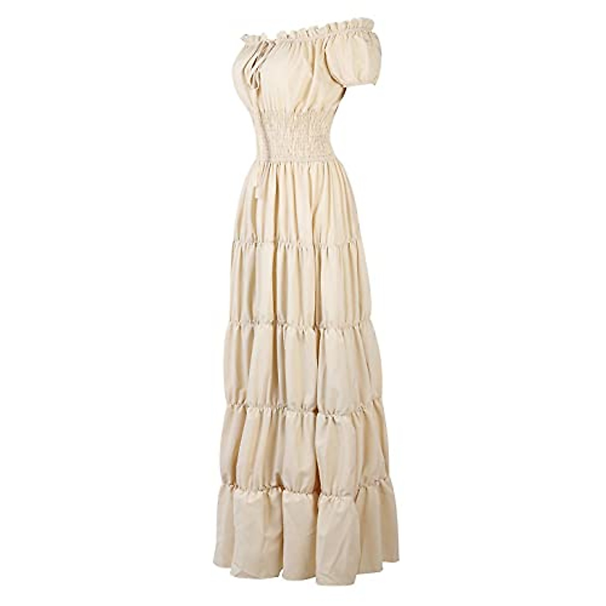 Renaissance Dress Women Renaissance Faire Costume Women Fairy Plus Size Ren Faire Dress Womens Pirate Costume Beige S
