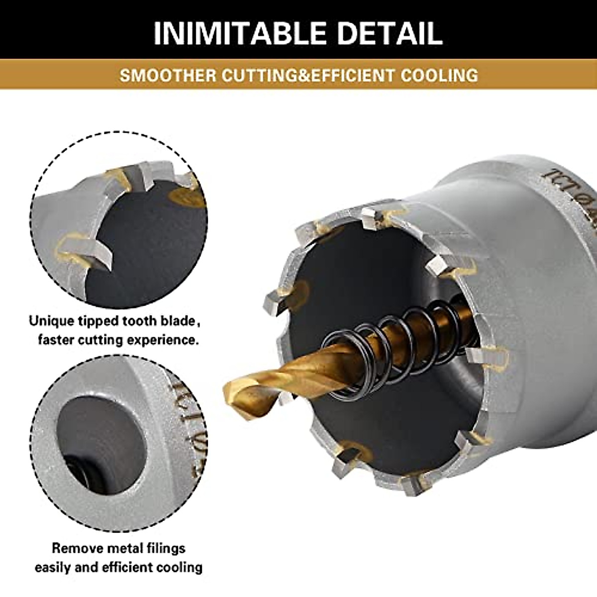 dashap 23PCS Carbide Hole Saw Kit,TCT Hole Saw Set for Metal,Tipped Tooth Cutting Hole Saw Within 5/8'' to 3-15/16'' Cutting Diameter