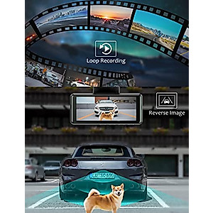 Milerong Dash Cam Front and Rear, FHD 1080P WiFi Dash Cam Pro, Dash Camera with SD Card, 3.16" Screen Car Dashcam with Enhanced Night Vision,Adjustable Camera, 24Hrs Parking Mode, Motion Detection,WDR