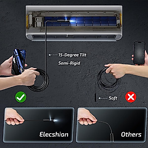 [Dual-Lens] Endoscope Camera with Light, 1920P Borescope Inspection Camera with 8+1 Adjustable LED Lights, Semi-Rigid Snake Cable 16.5FT, IP67 Waterproof for iPhone, iPad, Samsung,Cool Gadgets for Men